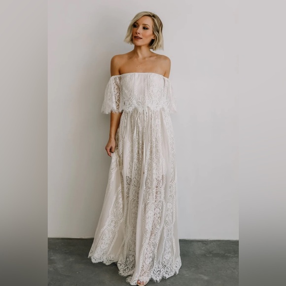Baltic Born | Dresses | Baltic Born Caroline Lace Maxi Dress Off White ...